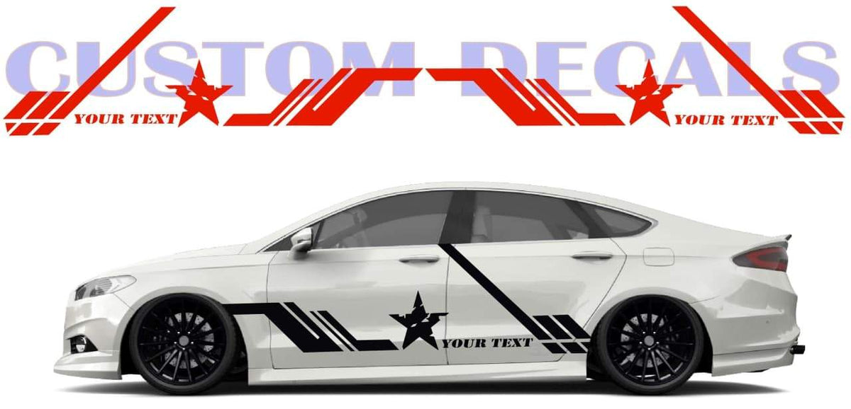 Side door stripe vinyl decal New graphic universal sticker Kit for Car