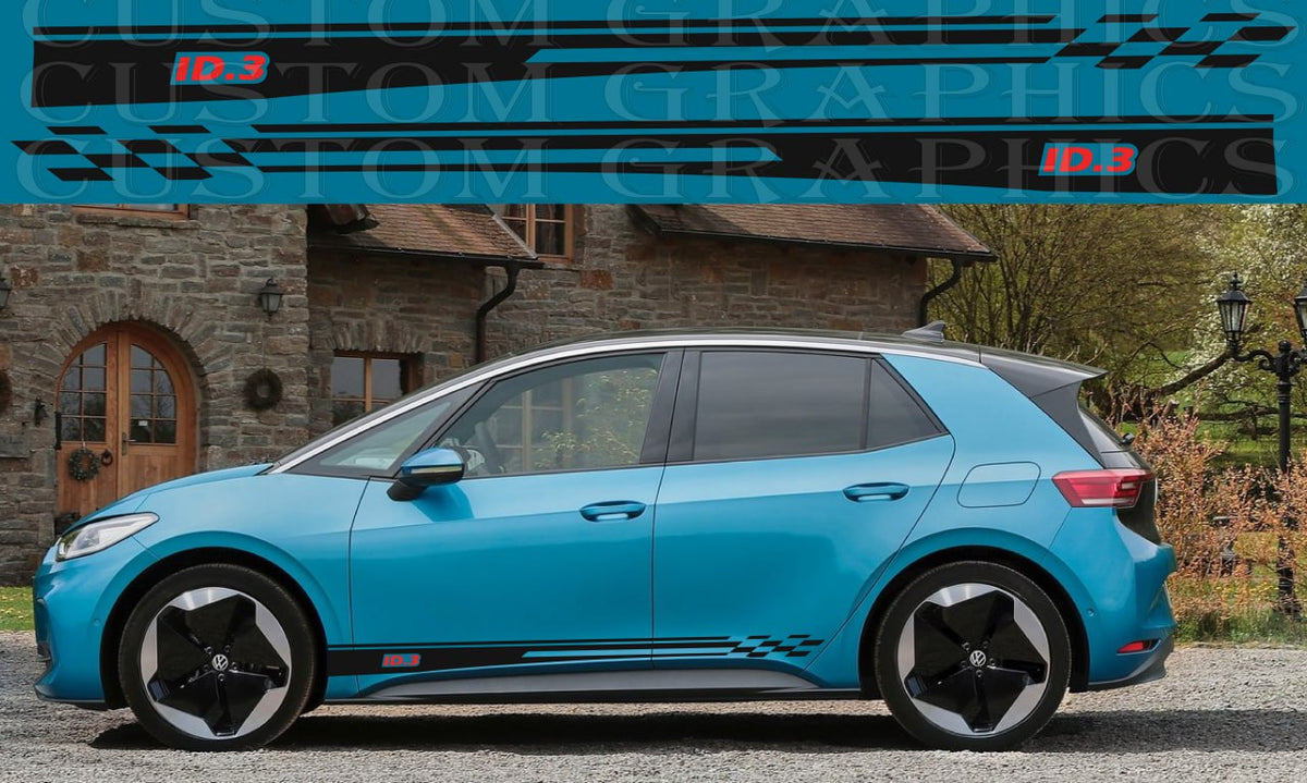 Premium Vinyl Sticker Compatible With VW Volkswagen ID.3_GTX Collectio ...