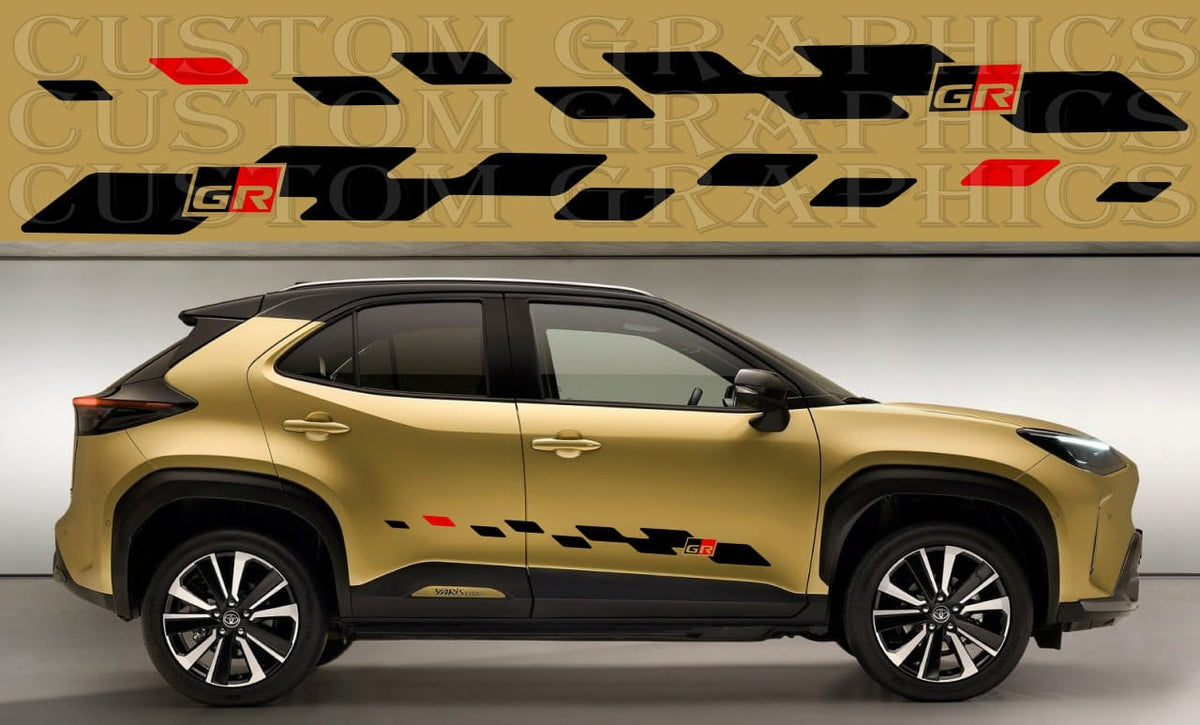 Premium Vinyl Sticker Compatible With Toyota Yaris Unique Style Design ...