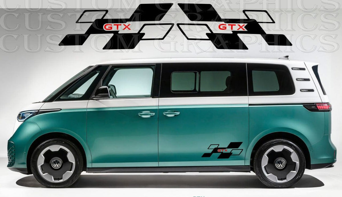 Premium Vinyl Sticker Compatible with VW ID.BUZZ GTX New One Design BF ...