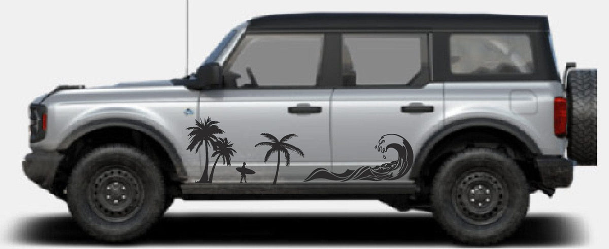 Compatible With Ford Bronco Stickers Decals Vinyl Beach Waves Design ...