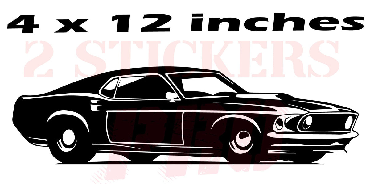 2 Vinyl Stickers Ford Mustang Car Interior Decals Table Decal wall ...