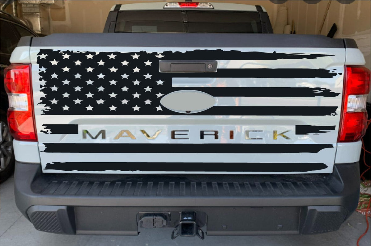 Tailgate Sticker Compatible With Ford Maverick USA Flag Design Vinyl G ...