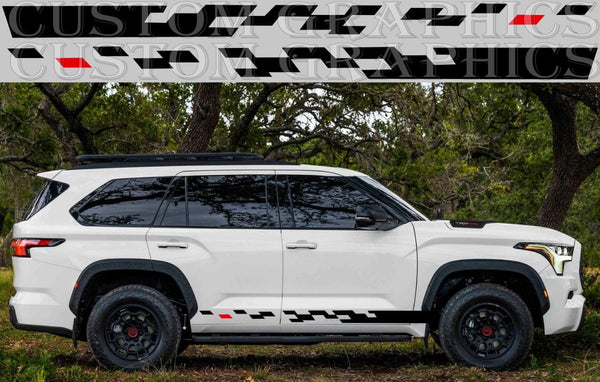 Premium Vinyl Sticker Compatible With Toyota Sequoia Figure Line Desig ...