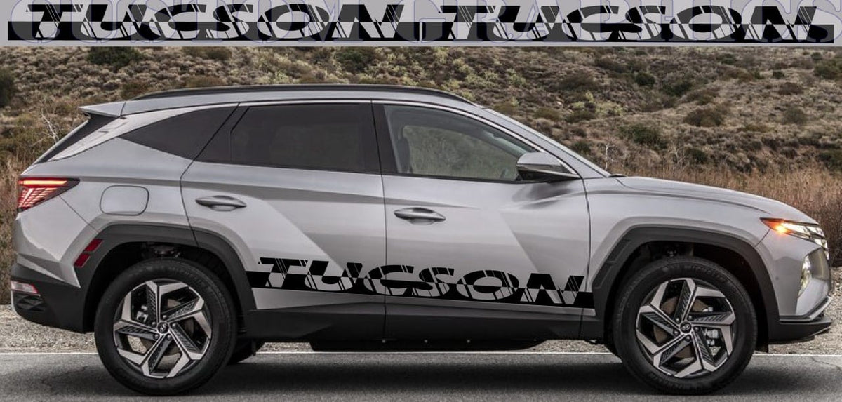 Premium Vinyl sticker Compatible with for Hyundai Tucson Exclusive car ...