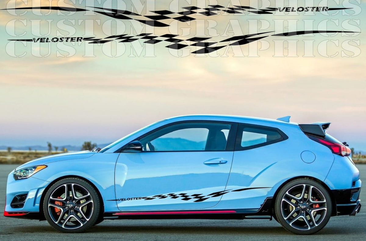 Stripes Compatible with Hyundai Veloster New Style Design Decal Sticke ...