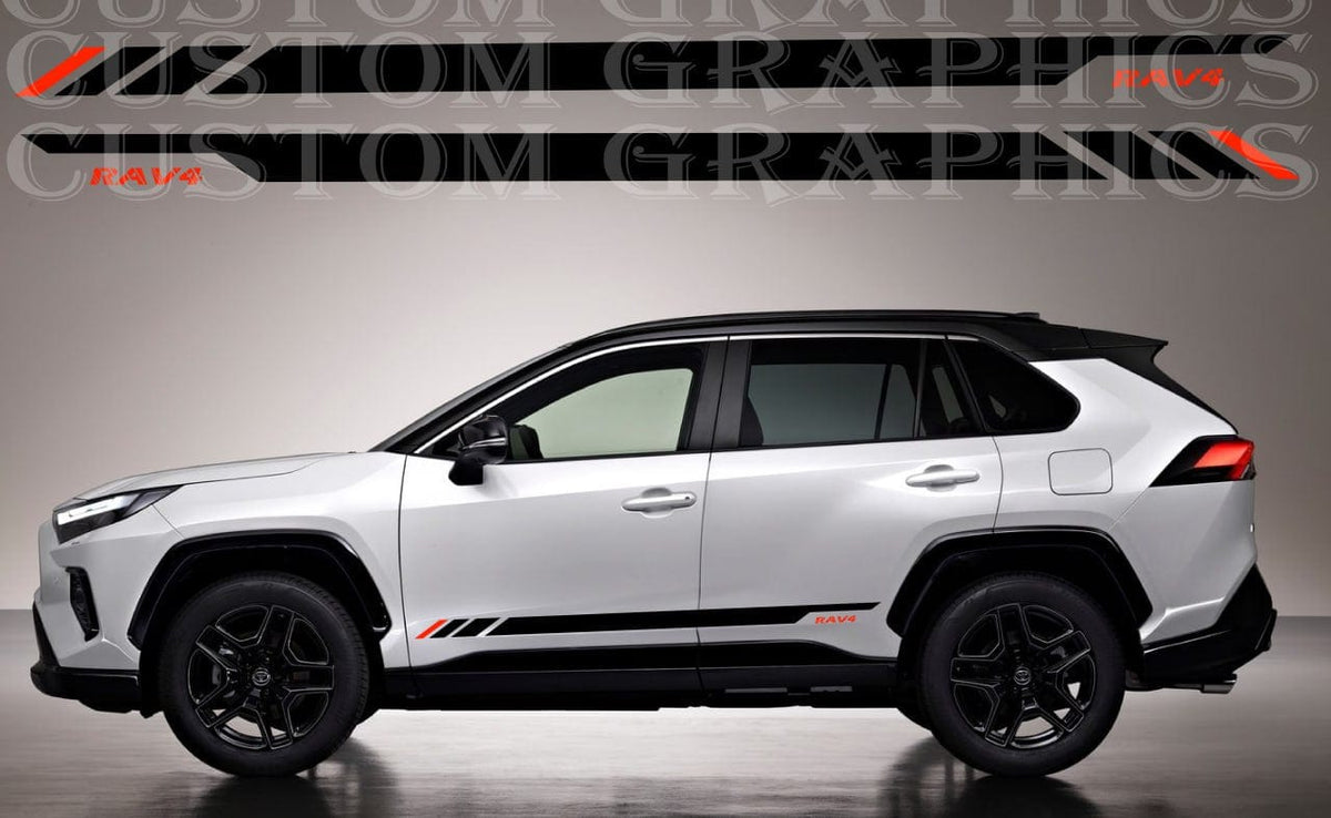 Logo 2 colors Design Decals Stickers Racing Stripes Toyota Rav4 ...