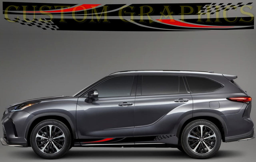 2 Color Crazy Line Design Vinyl Stripes Toyota Highlander – Brothers ...