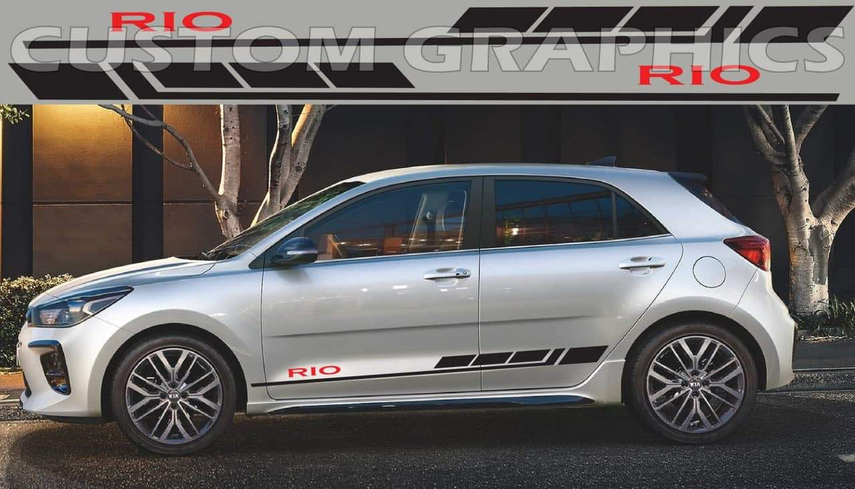 2 color Design Decal Sticker Vinyl Side Racing Stripes Compatible with ...