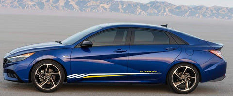 2 colors Figure Design Decal Sticker Vinyl Side Racing Stripes for Hyu ...