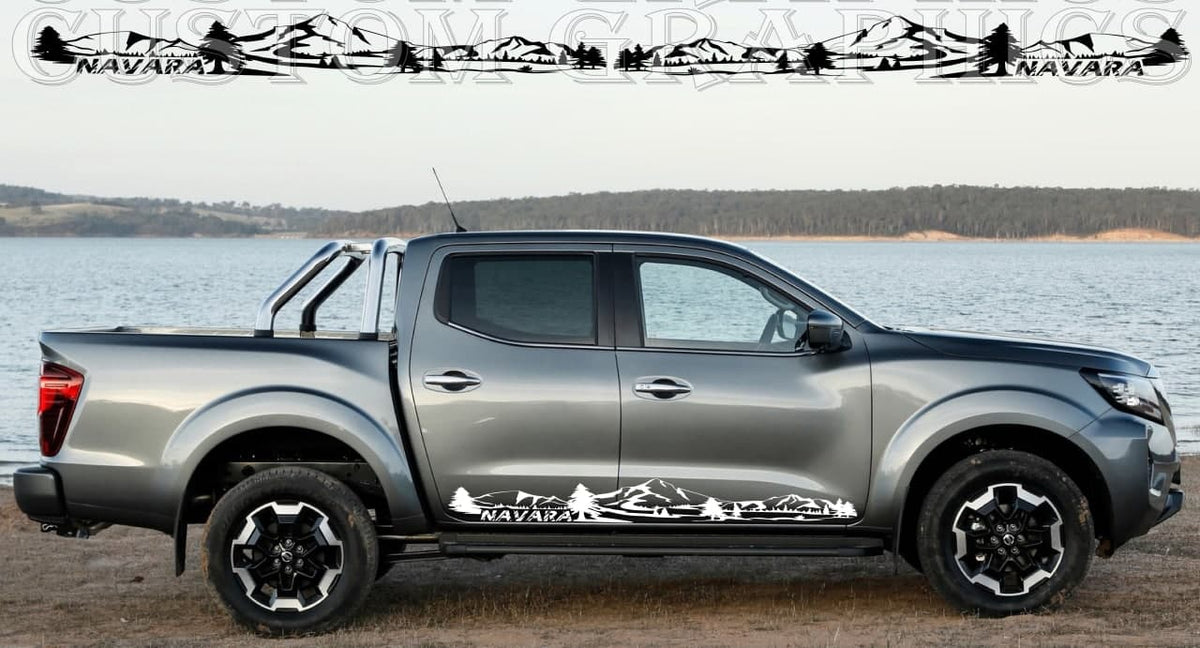 2x Sticker Mountain Design Vinyl Stripes Nissan Navara 2002-2022 ...
