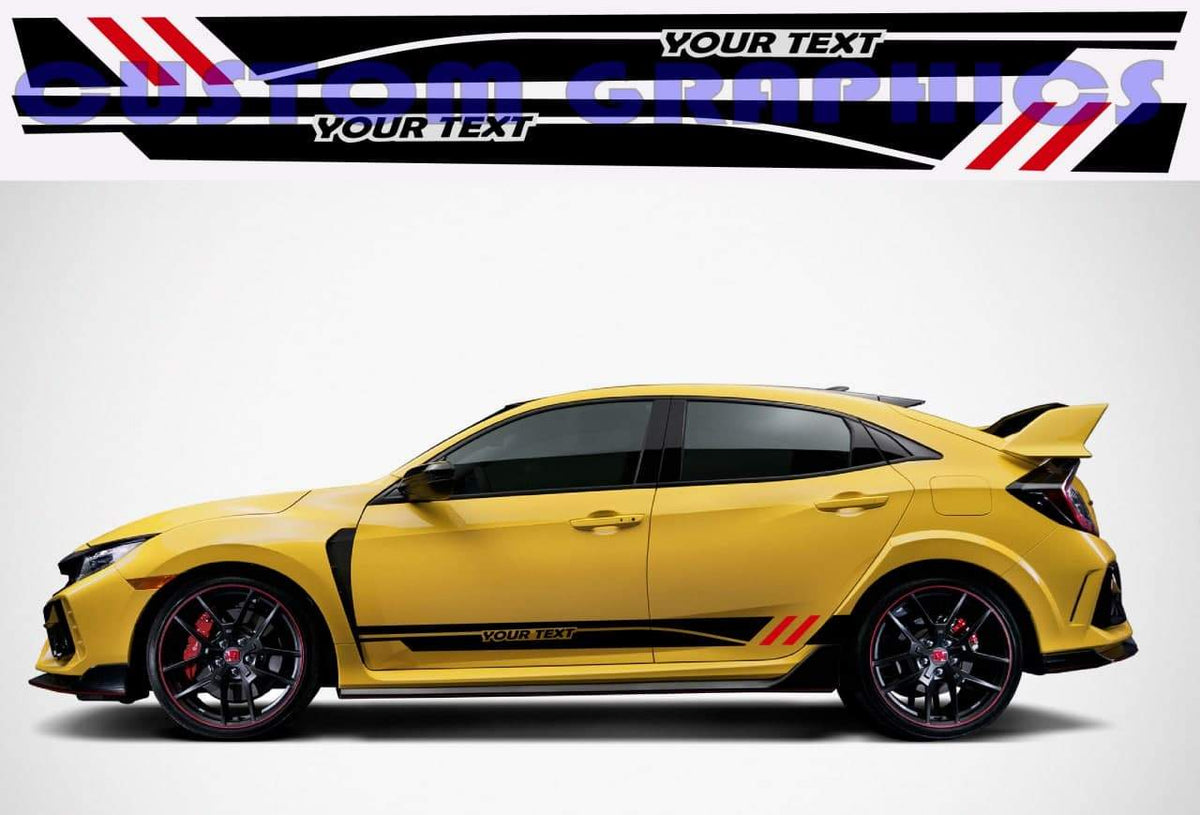 All Doors 2 color graphic universal sticker decal Kit for Car Any Vehi ...