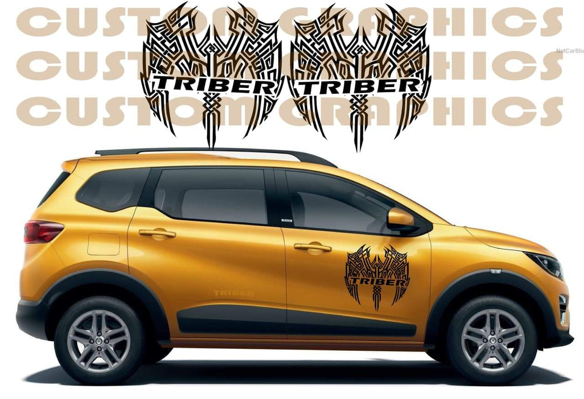 Classico Design Graphic Racing Stripes Compatible with Renault Triber ...