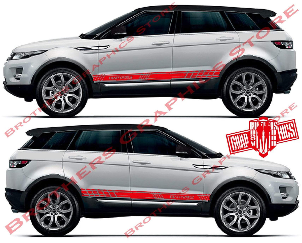 Custom Decal Sticker Vinyl Side Racing Stripes for Range Rover Evoque ...