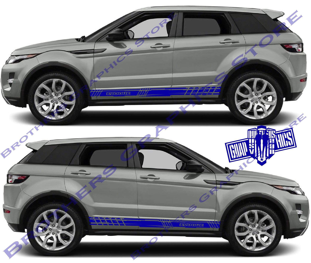Custom Decal Sticker Vinyl Side Racing Stripes for Range Rover Evoque ...