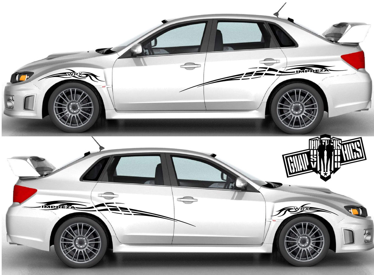 Premium 4x Stickers Compatible With Subaru Impreza Tribal Line Design ...