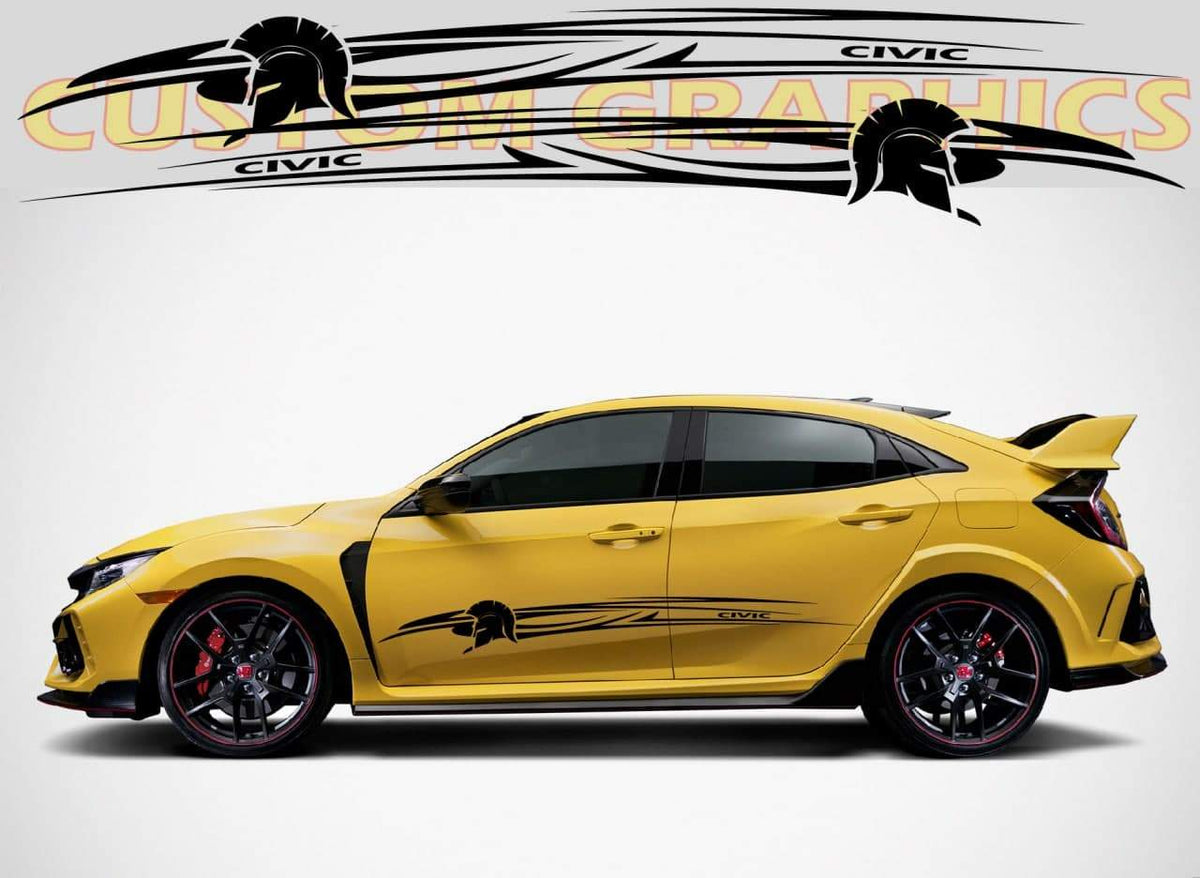 Graphic Line Stickers Compatible With Honda Civic, All Models Size ...