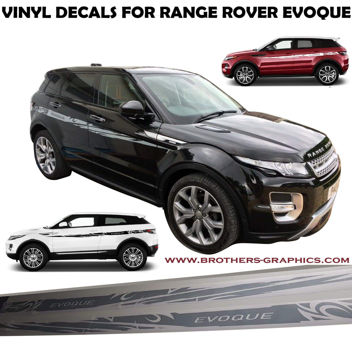 Graphics Racing Sticker Vinyl Stripe For Range Rover Evoque – Brothers ...