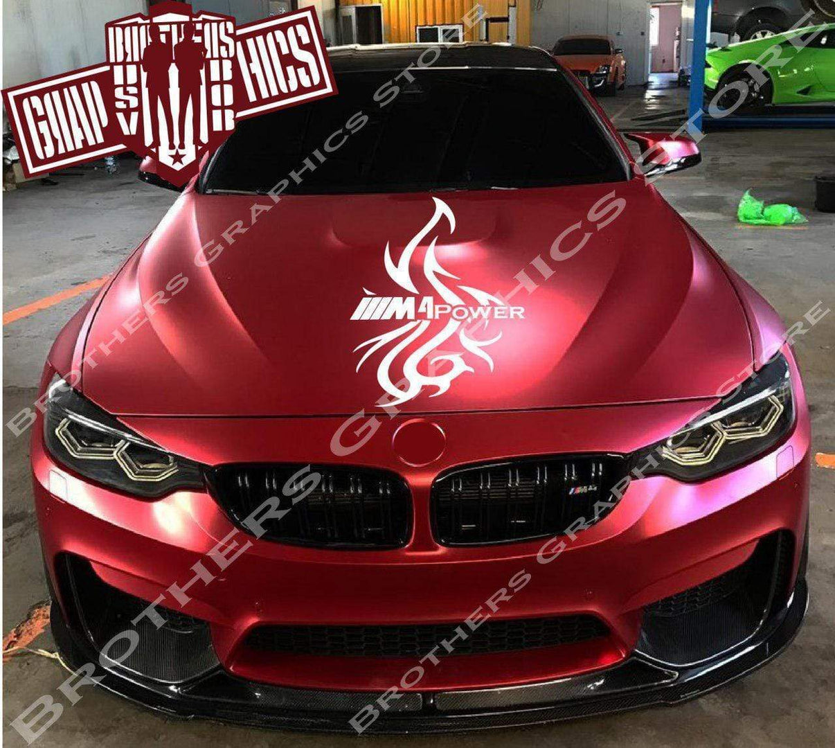 Hood Decals Racing Decal Sticker For BMW M4 bmw m4 vinyl stripes ...