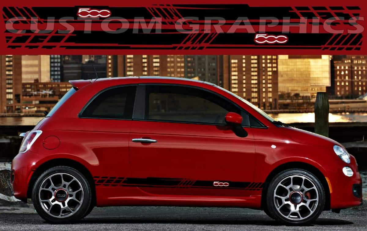 Premium Vinyl Sticker Compatible With Fiat Abarth 500 Graphic car deca ...