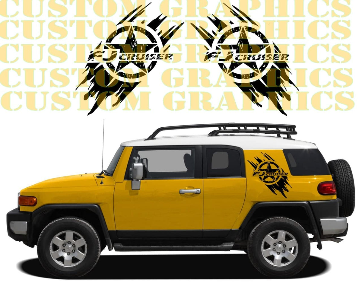 Premium Quality Vinyl Sticker Compatible With TOYOTA FJ CRUISER Star D ...