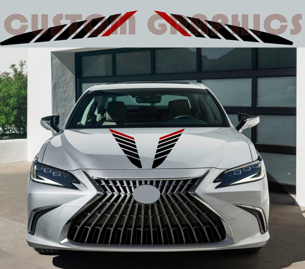 Stickers Compatible with Lexus ES Hood 2 Color Design – Brothers Graphics