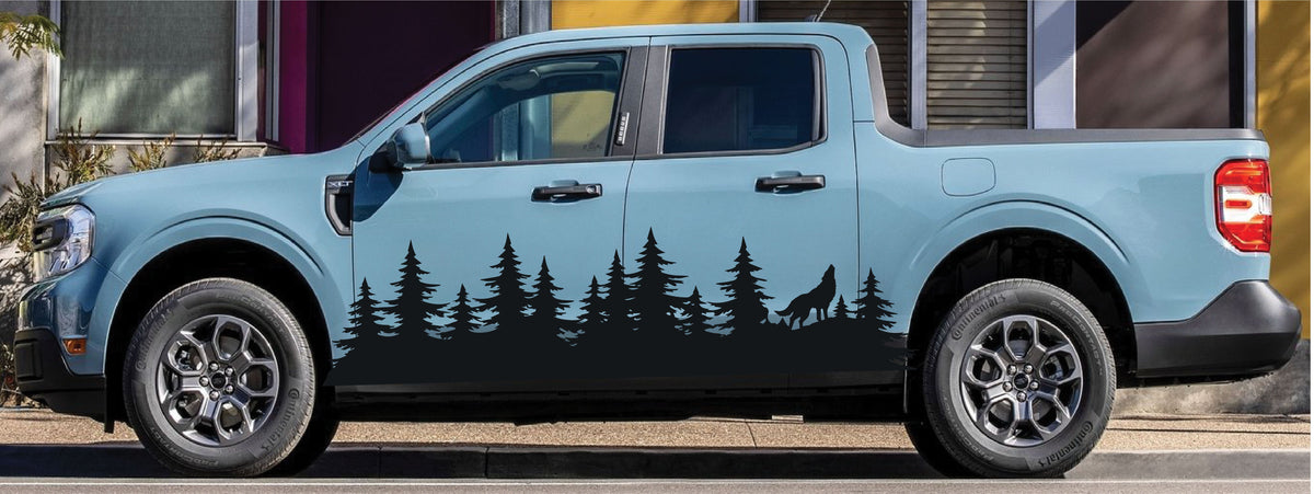 Premium Stickers Decals Compatible With Ford Maverick Forest Wolf Desi ...
