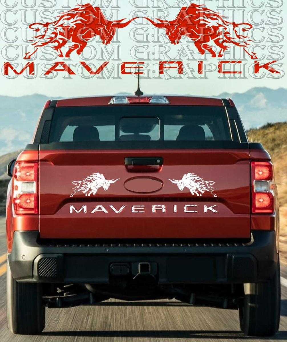 Tailgate 3x Bulls Design Sticker Vinyl Graphics Ford Maverick ...