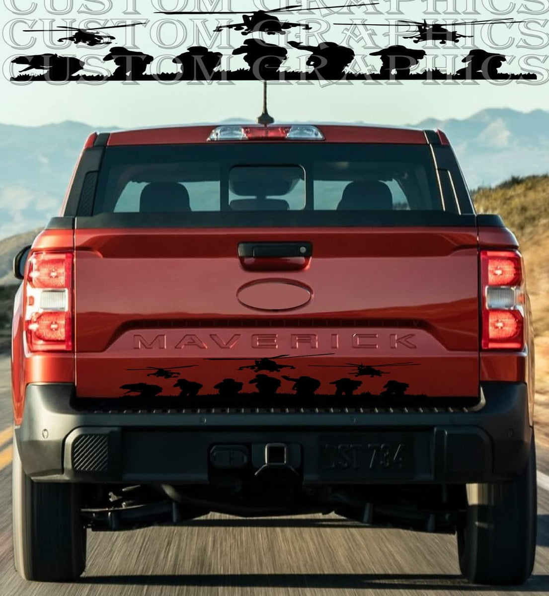 Tailgate Sticker Soldiers and Chopper Design Sticker Ford Maverick ...