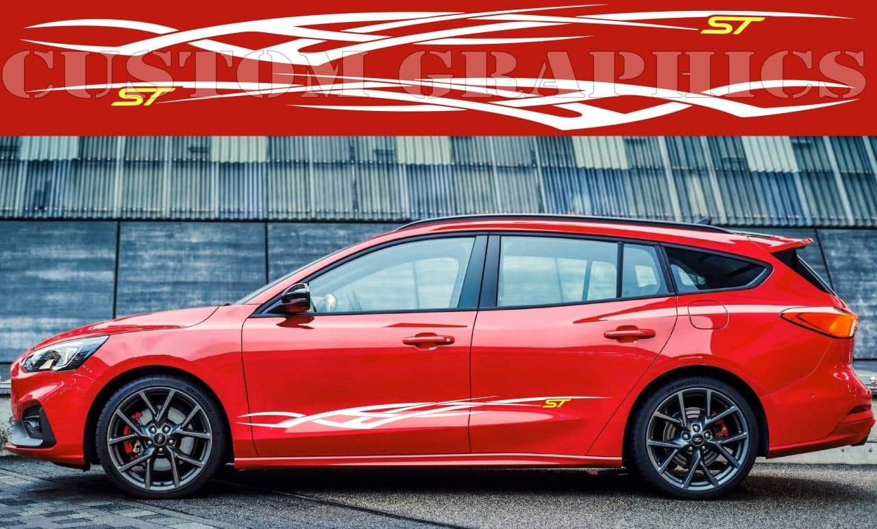 Tribal Design Decal Sticker Vinyl Side Racing Stripes for Ford Focus ...