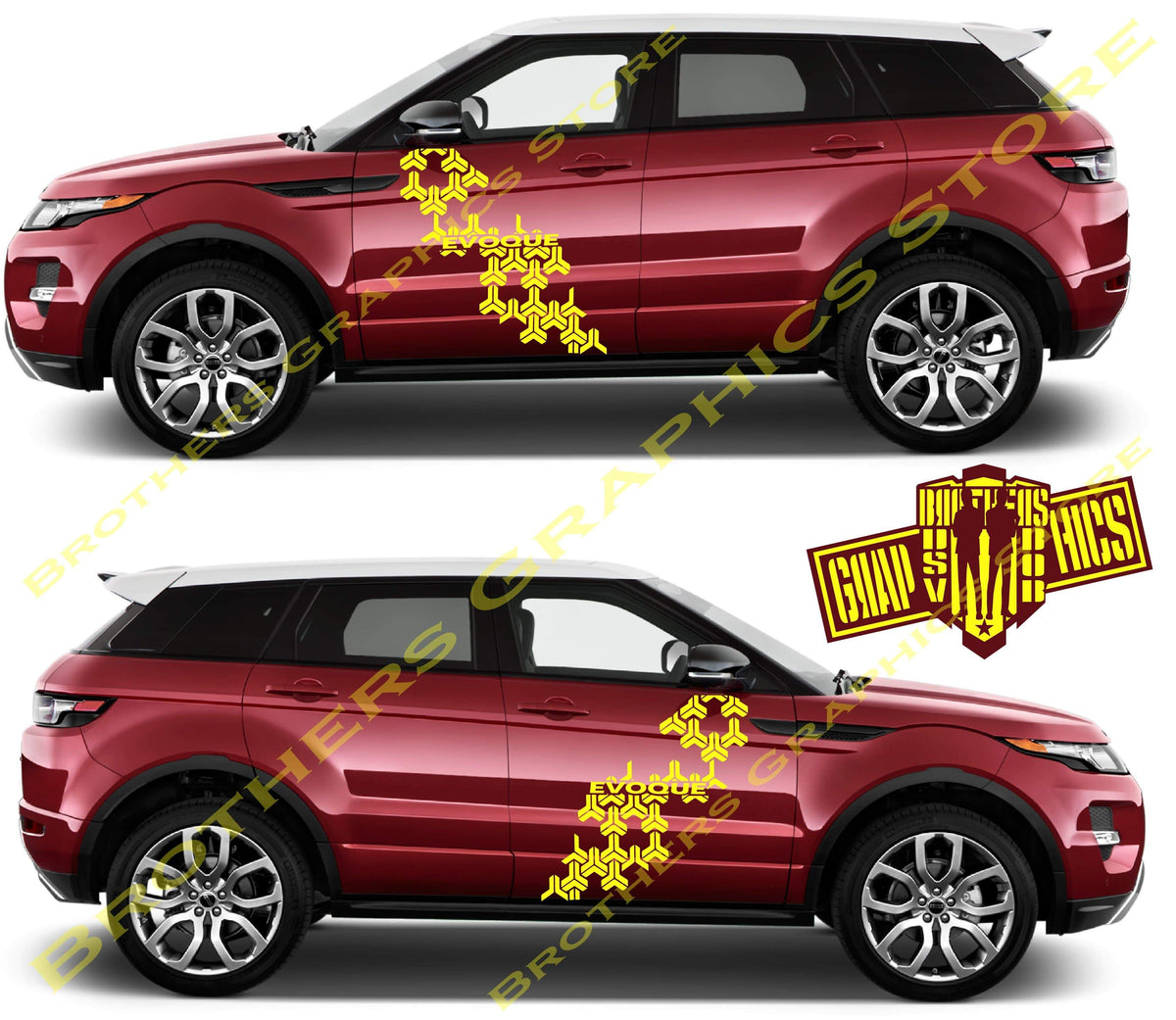 Vinyl Decal Side Stripe Sticker Graphics Kit For Range Rover Evoque ...