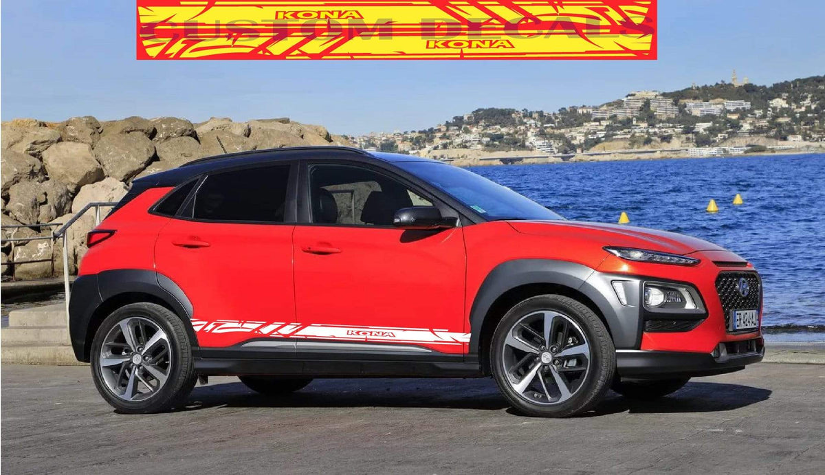 Premium Vinyl Sticker Compatible with Hyundai Kona Door Style Unique L ...