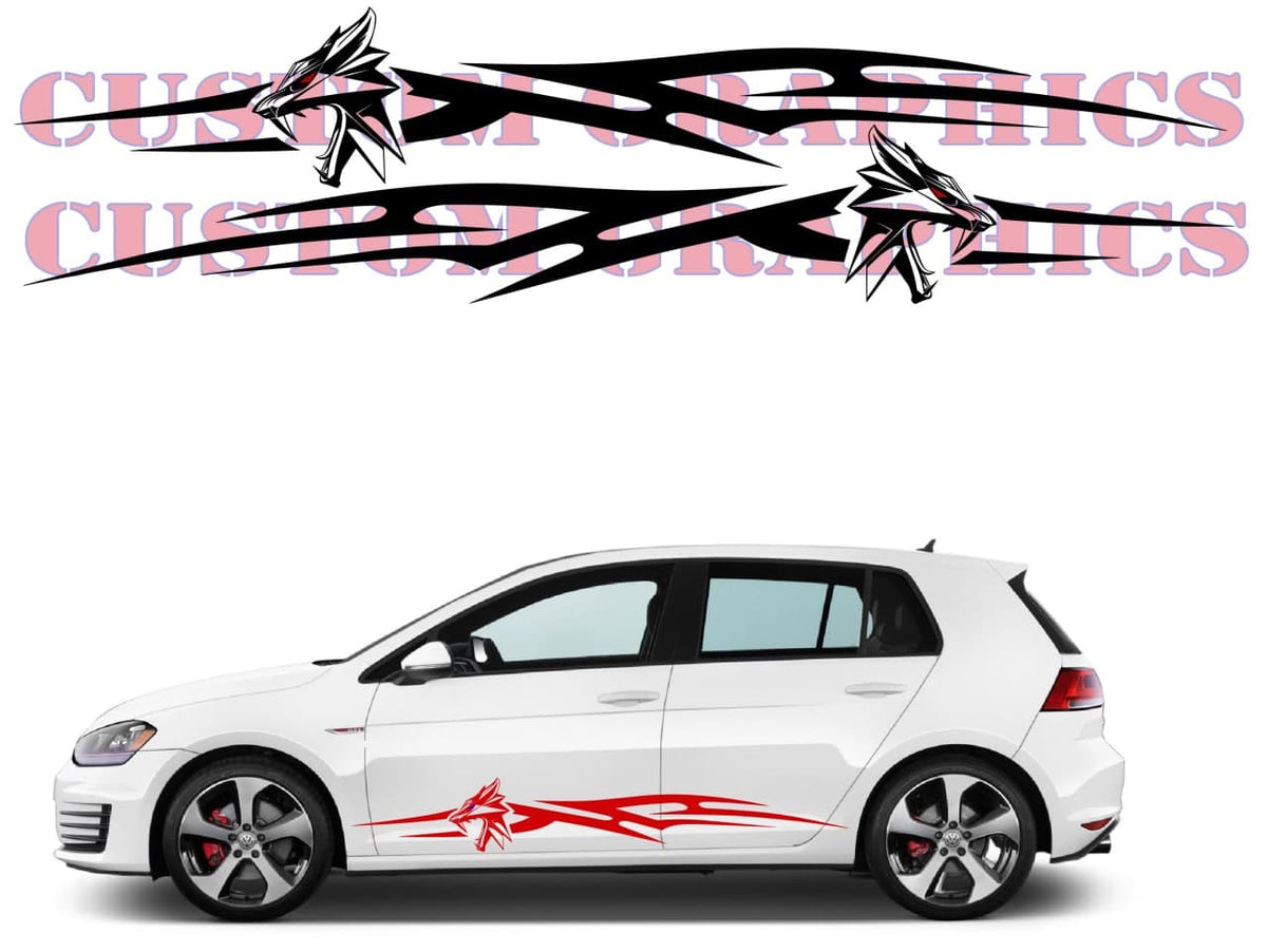Car Side Stickers Design Black